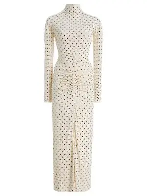 Alaïa Crystal-embellished Georgette Maxi Dress - Neutral