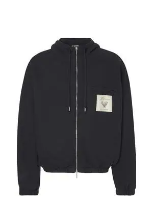 Jacquemus Torneo Cotton Fleece Zip-up Hoodie - Blue