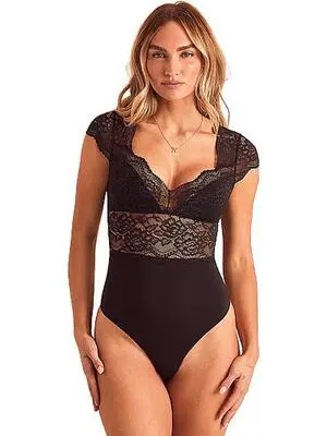 Victoria's Secret Lace Bodysuit Black