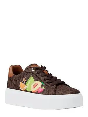 Michael Kors Romey Embellished Logo Sneakers - Brown