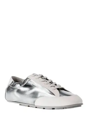 Michael Kors Susie Metallic Leather Trainer - Silver