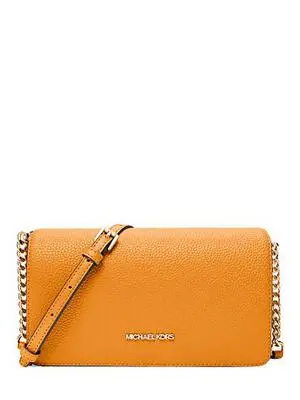 Michael Kors Pebbled Leather Crossbody Bag - Orange