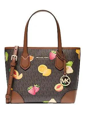 Michael Kors Eva Extra-small Printed Signature Logo Convertible Tote Bag - Brown