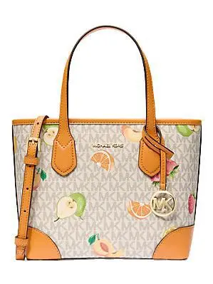 Michael Kors Eva Extra-small Printed Signature Logo Convertible Tote - Orange