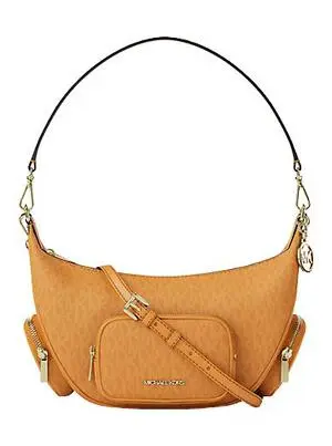 Michael Kors Merritt Medium Signature Logo Convertible Shoulder Bag - Orange