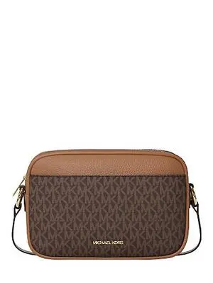 Michael Kors Large Signature Logo Camera Crossbody Bag - Brown