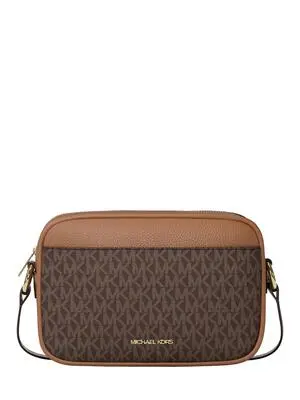 Michael Kors Large Signature Logo Camera Crossbody Bag - Brown