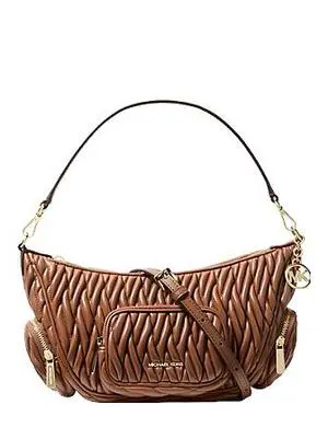 Michael Kors Merritt Matelassé Convertible Crossbody Bag - Brown