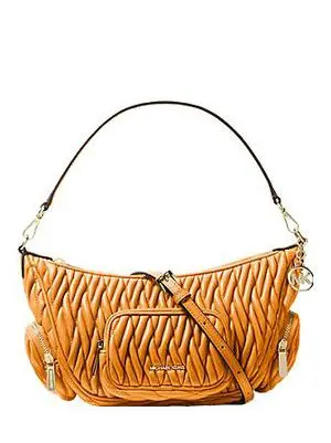 Michael Kors Merritt Matelassé Convertible Crossbody Bag - Orange