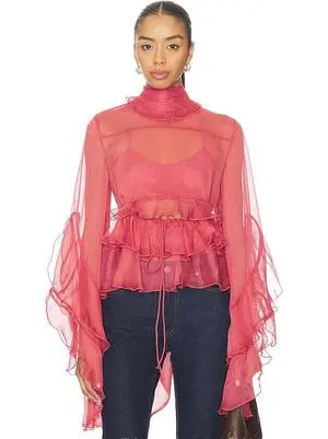 Bardot Anyssa Ruffle Blouse - Rose