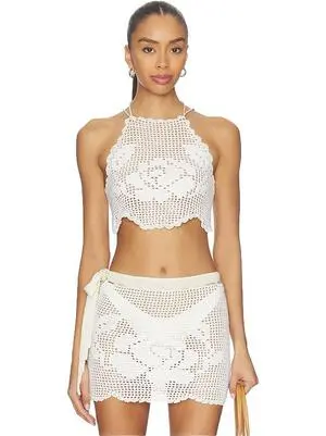 My Beachy Side Isla Hand-crocheted Top - Ivory
