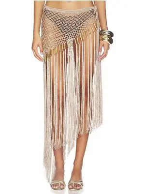 My Beachy Side Aria Hand Crochet Fringe Skirt - Bronze