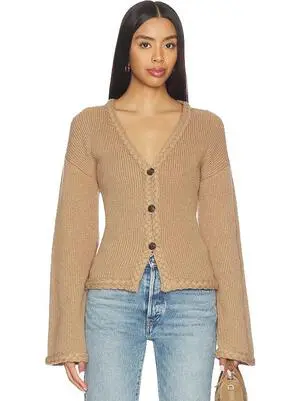 Tularosa Della Braided Detail Cardigan - Brown