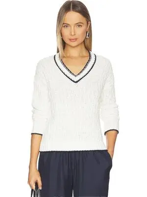 STITCHES & STRIPES Flannery V-neck Pullover - Chalk Combo