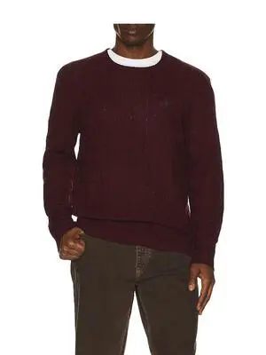 Polo Ralph Lauren Wool Cashmere Cable Knit Crewneck Sweater - Aged Wine Heather