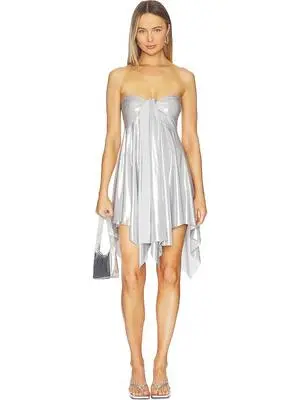 Norma Kamali Convertible Metallic Dress - Silver