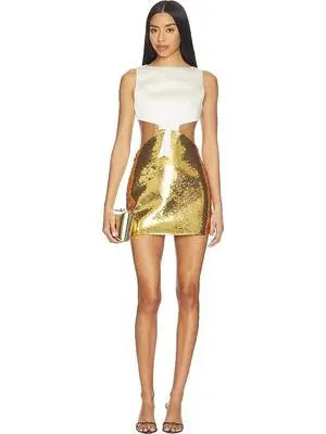 Retrofete Zevy Mini Dress - Cream & Ochre