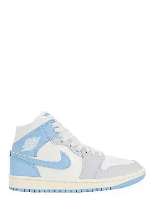 JORDAN 1 Mid Sneakers - Psychic Blue  Neutral Grey & Sail