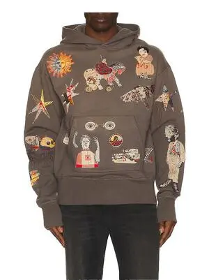 SAMUEL ZELIG Collage Hoodie - Dark Taupe