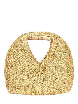 Dolce Vita Studded Raffia Bag - Gold