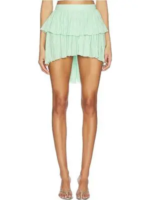 Blumarine Georgette Plisse Skirt - Green Lily