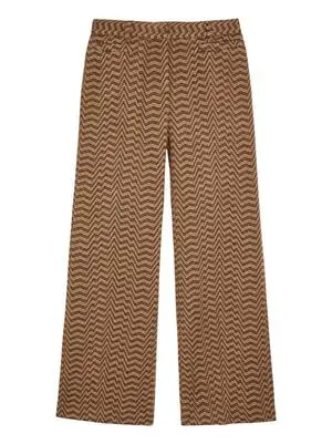 Missoni Chevron Wide-leg Wool-blend Trousers - Camel