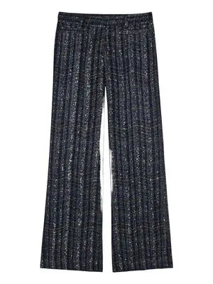Missoni Striped Metallic-weave Trousers - Blue