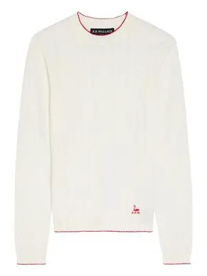 B.B. WALLACE Nauman Pointelle-knit Cotton Top - White
