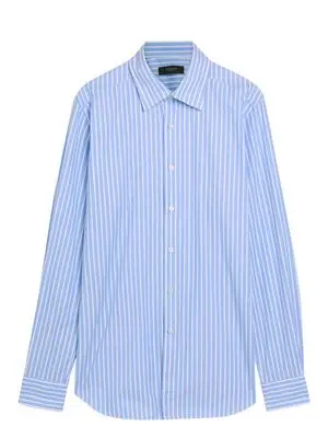 SLOWEAR Striped Cotton-poplin Shirt - Blue
