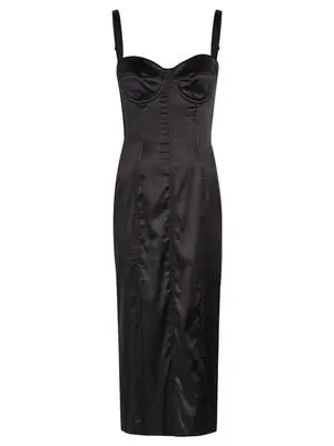 Dolce & Gabbana Stretch-silk Midi Dress - Black