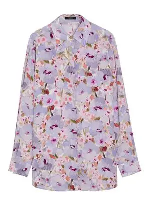 Balmain Floral-print Silk Shirt - White