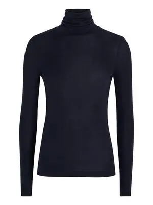 AGOLDE Pascale Turtleneck Stretch-lyocell Top - Navy