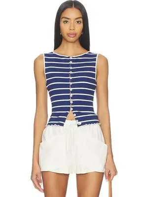 Free People Tilly Striped Vest - Navy Combo