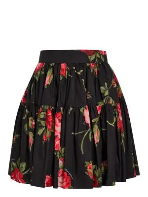 Dolce & Gabbana Floral-print Cotton-poplin Mini Skirt - Multicoloured 1