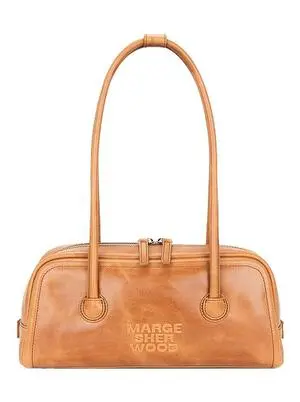 MARGESHERWOOD Soft Baguette Shoulder Bag - Saddle Brown