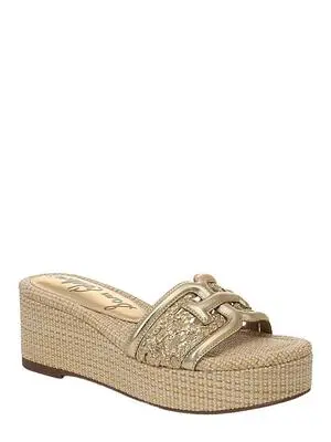 Sam Edelman Pauleena Woven Sandals - Amber Gold