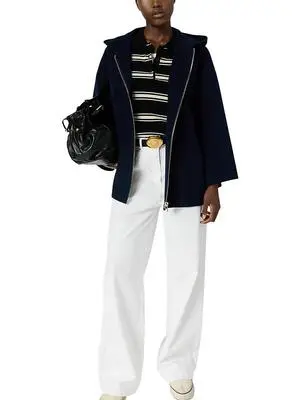 Gerard Darel Patricia Wool Cape Jacket - Navy