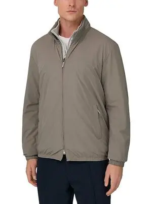Boggi Milano Technical Fabric Bomber Jacket - Mud