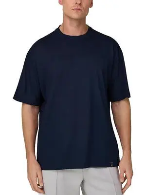 Boggi Milano High Performance Jersey T Shirt With S. Cafe Yarn - Navy Blue