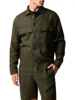 Rodd & Gunn Resort Linen Shirt - Dark Olive