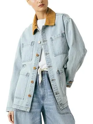 Blanknyc Oversized Denim Barn Jacket - Crack Of Dawn