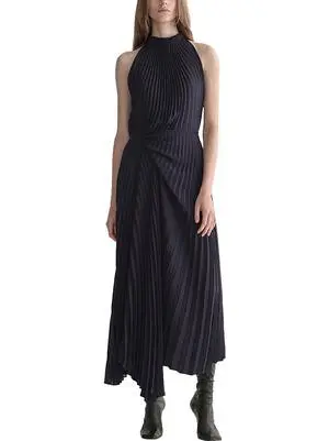 A.L.C. Simona Pleated Midi Dress - Deep Navy