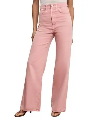 Veronica Beard Taylor High-rise Wide-leg Jeans - Petal