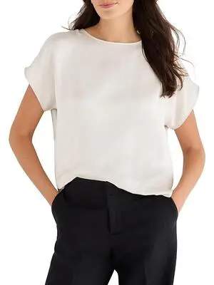 NIC+ZOE Nic+Zoe Day Gloss Woven Tee Coconut