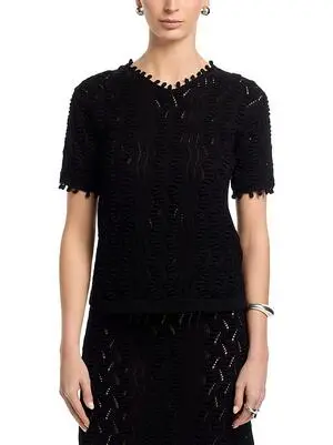JIL SANDER Pom Pom Short Sleeve T-shirt - Black