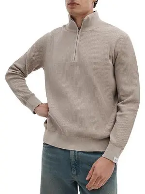 Rag & Bone Caden Quarter Zip Sweater - Taupe