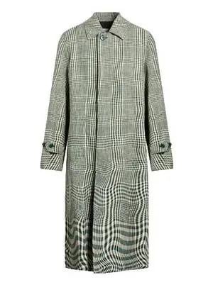 Burberry Single-breasted Glen Plaid Coat - Green