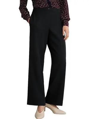 HOBBS LONDON Martine Wide Leg Trousers - Black