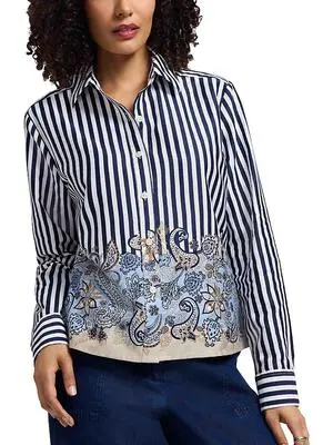 Foxcroft Jodie Mixed Print Shirt - Blue Multi