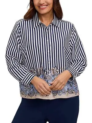 Foxcroft Jodie Long Sleeve Shirt - Blue Multi